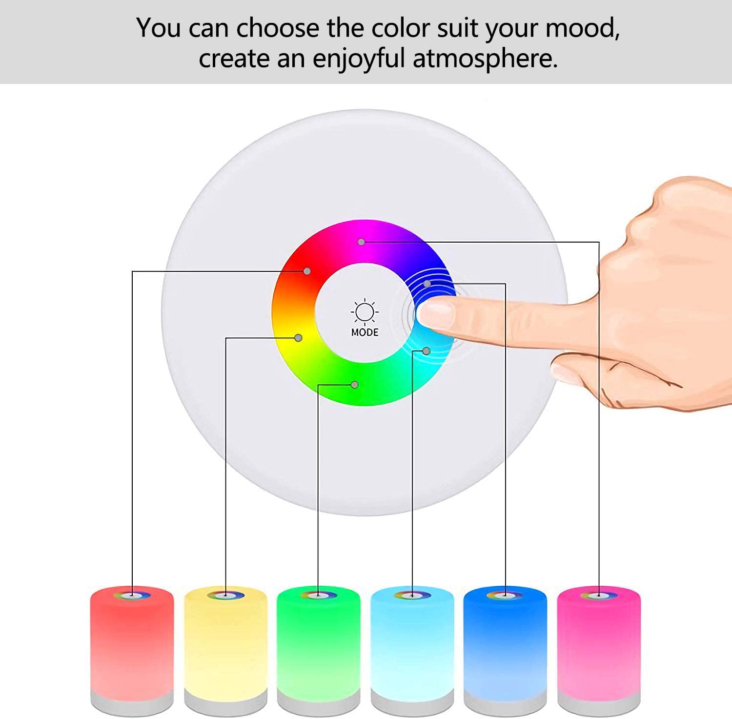 Led Night Light Smart Bedside Table Lamp With Touch Control