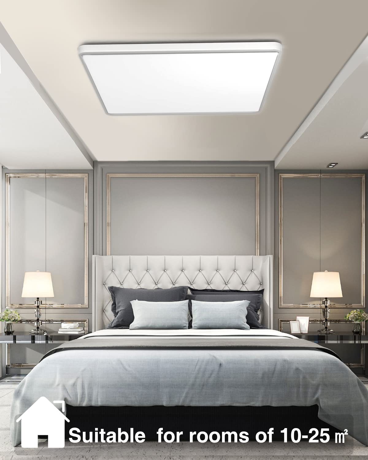 18W Ultra-Thin LED Ceiling Light 12-Inch Square | 6500K Cool White Panel