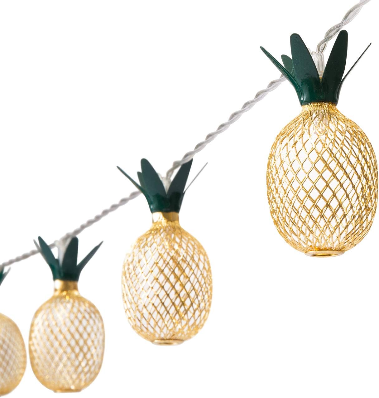 LED Pineapple Fairy String Lights Waterproof Battery Powered Curtain Decorative Lighting