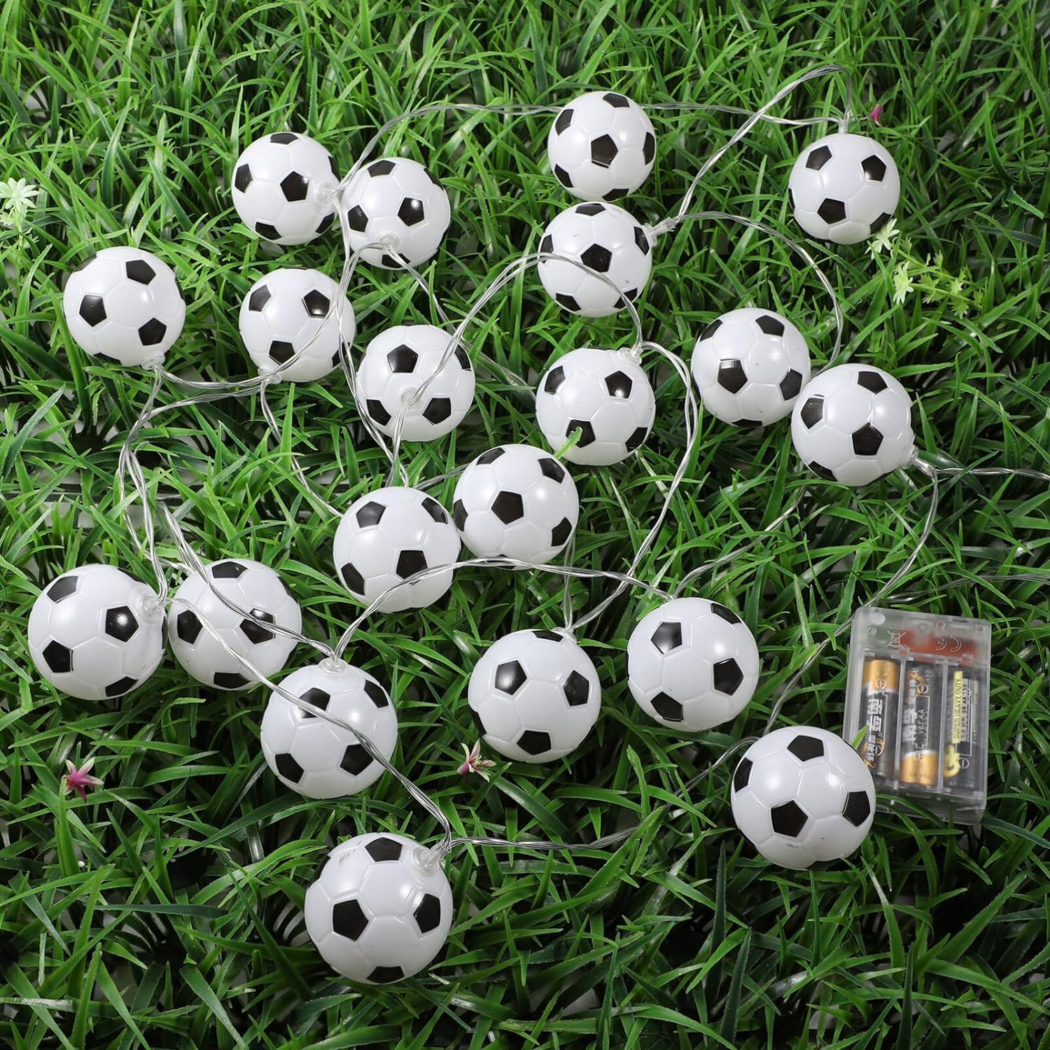 Football String Lights for sale -Black & White LED Football String Light