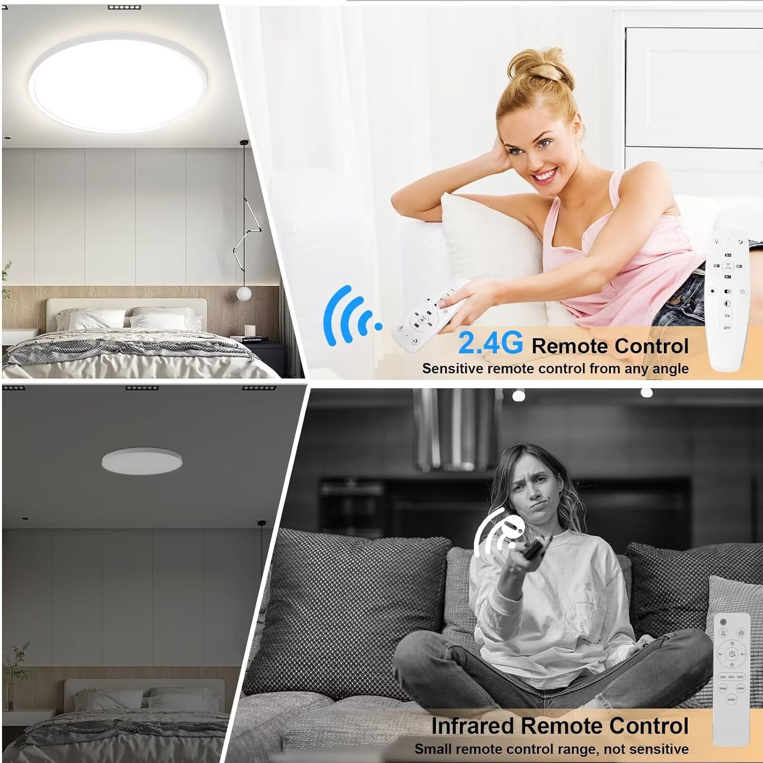Bathroom Light 24W 3200LM LED Ceiling Light, 200W Equivalent