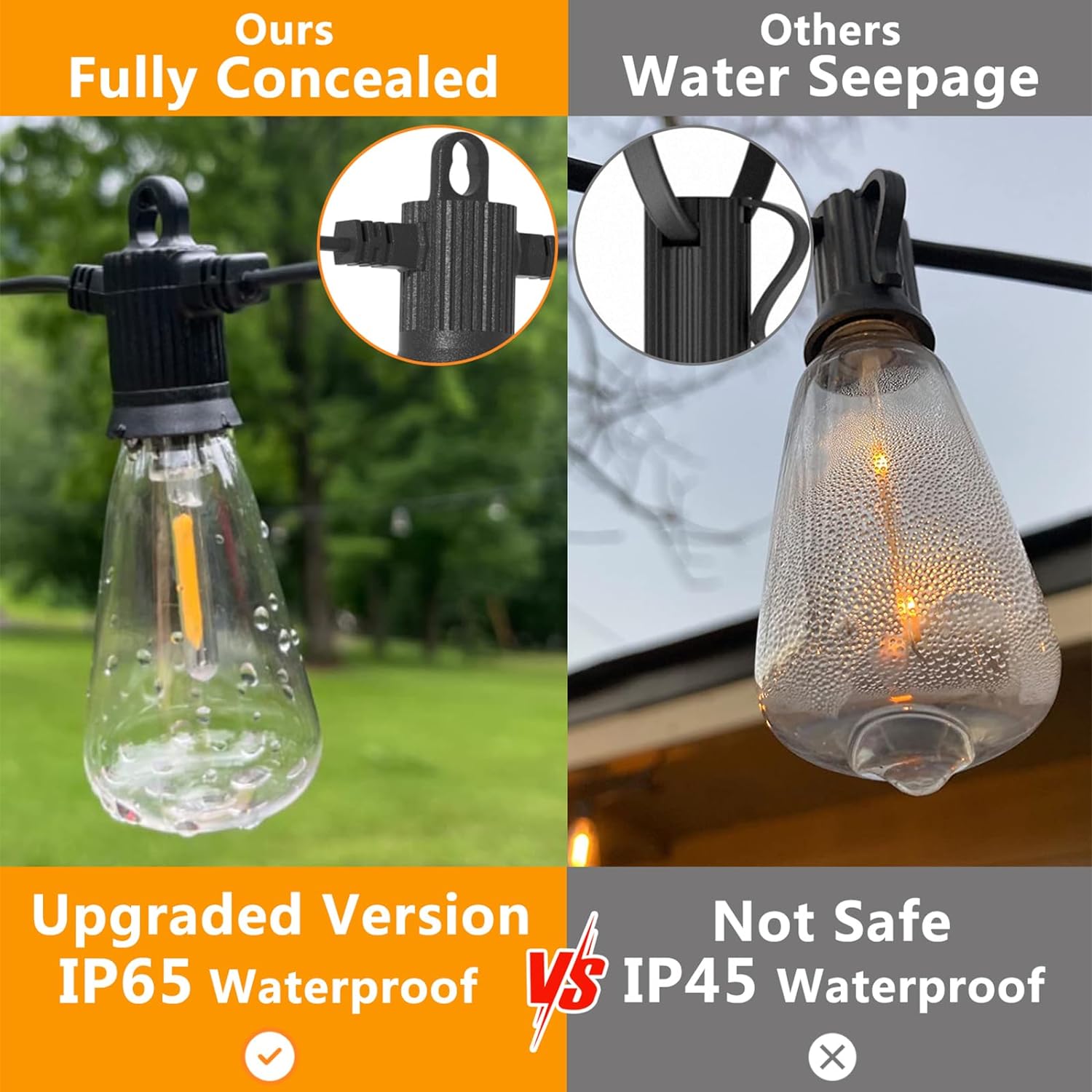 Outdoor String Lights Mains Powered, 30M Garden String Lights