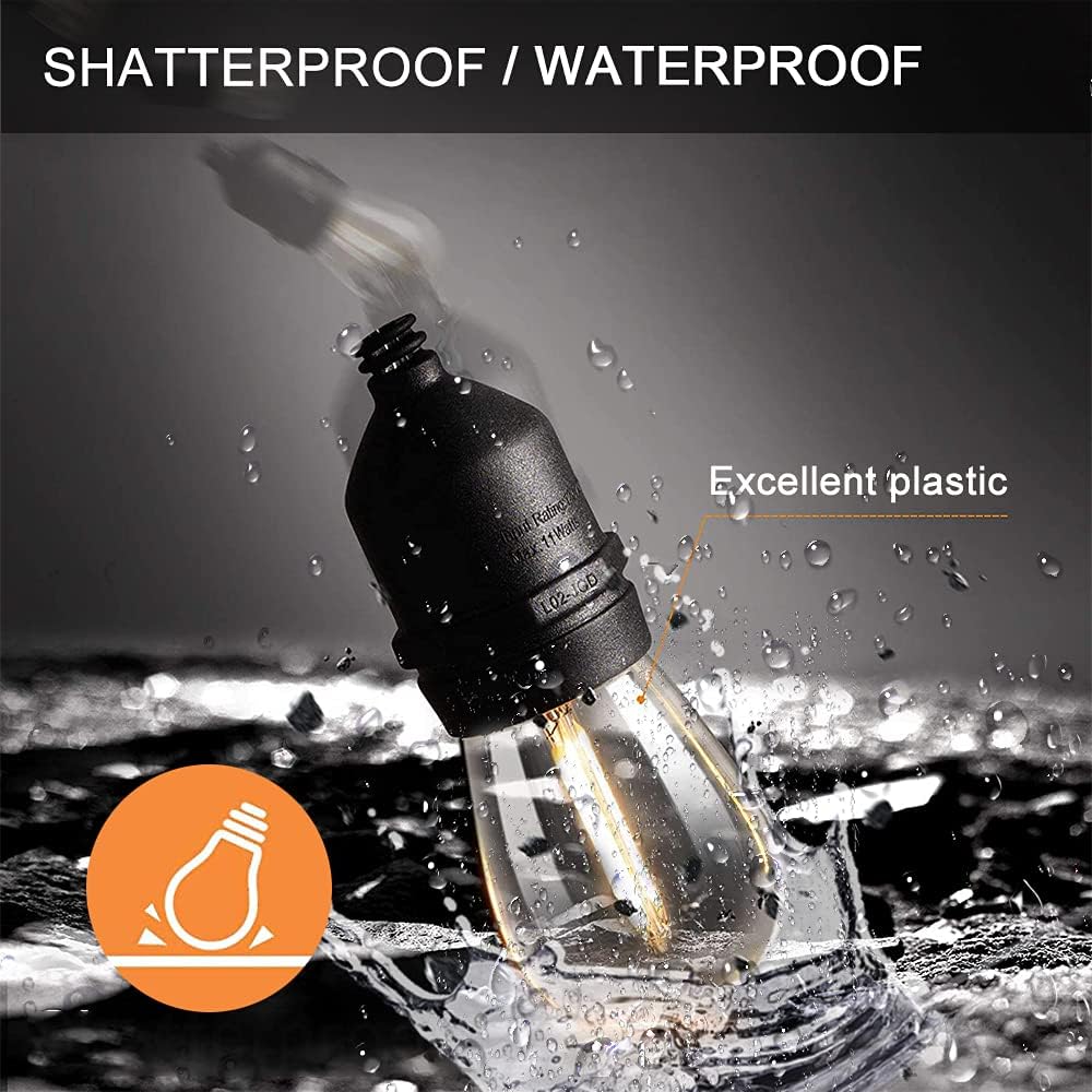 S14 1W LED Filament Bulbs - Warm White Plastic Edison Bulb