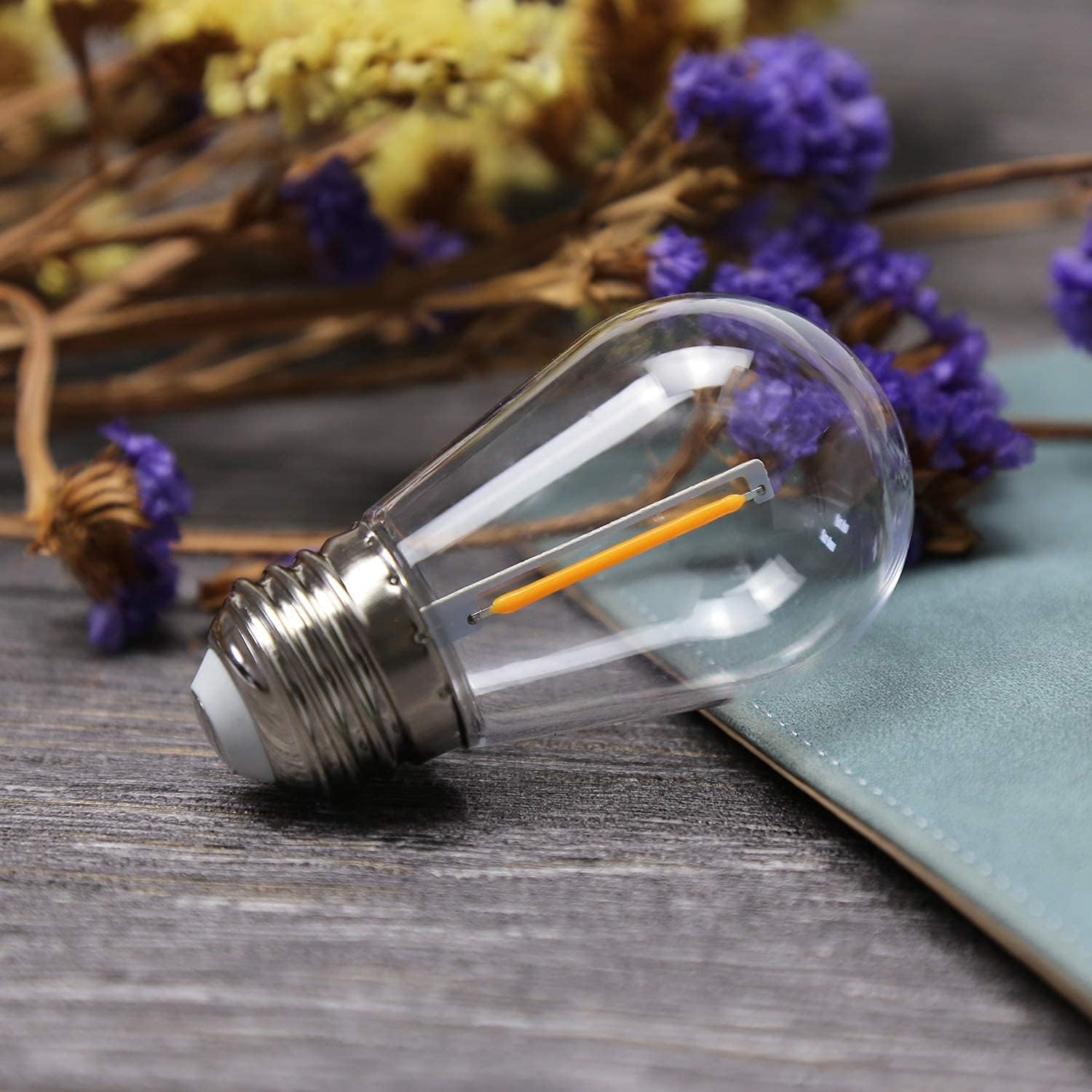 S14 1W LED Filament Bulbs - Warm White Plastic Edison Bulb