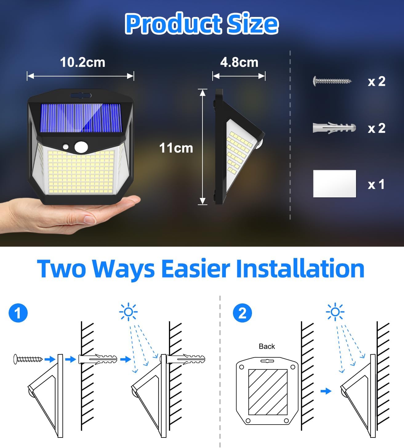 238 LED Solar Motion Sensor Lights – IP65 Waterproof Outdoor Security Light