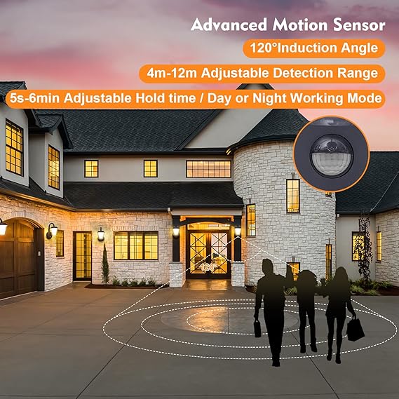 PIR Outdoor Wall Light – Modern LED Porch Lamp with Motion Sensor, IP65 ...