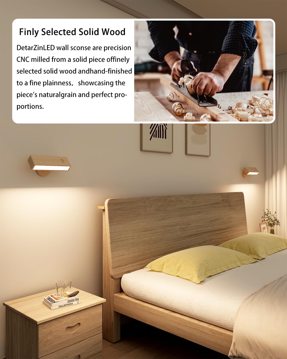 2 Pack Magnetic Wall Lights – 50 LED, Touch Dimmable, 360° Rotation ...