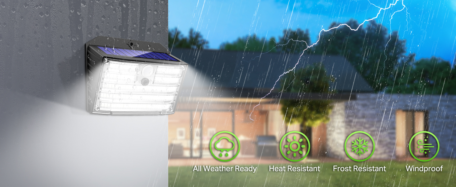 Solar Lights Outdoor - Solar Security Lights PIR Motion Sensor