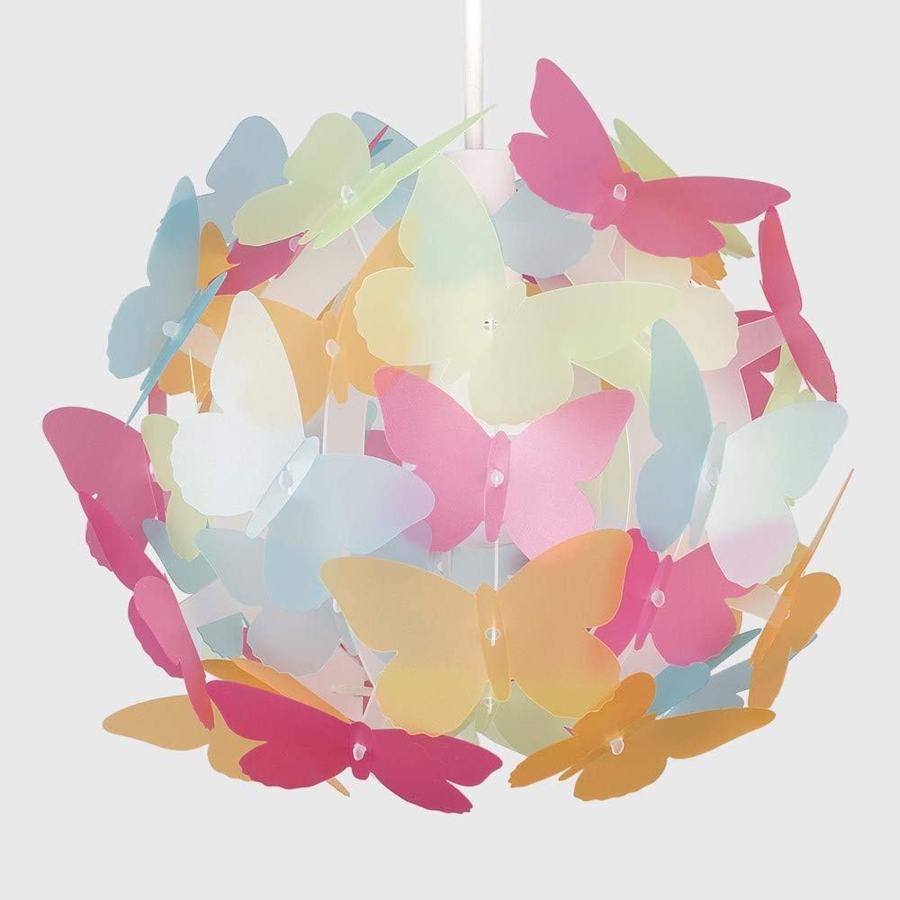 Modern Bright Pink Butterflies Ceiling Chandelier – Elegant Pendant ...