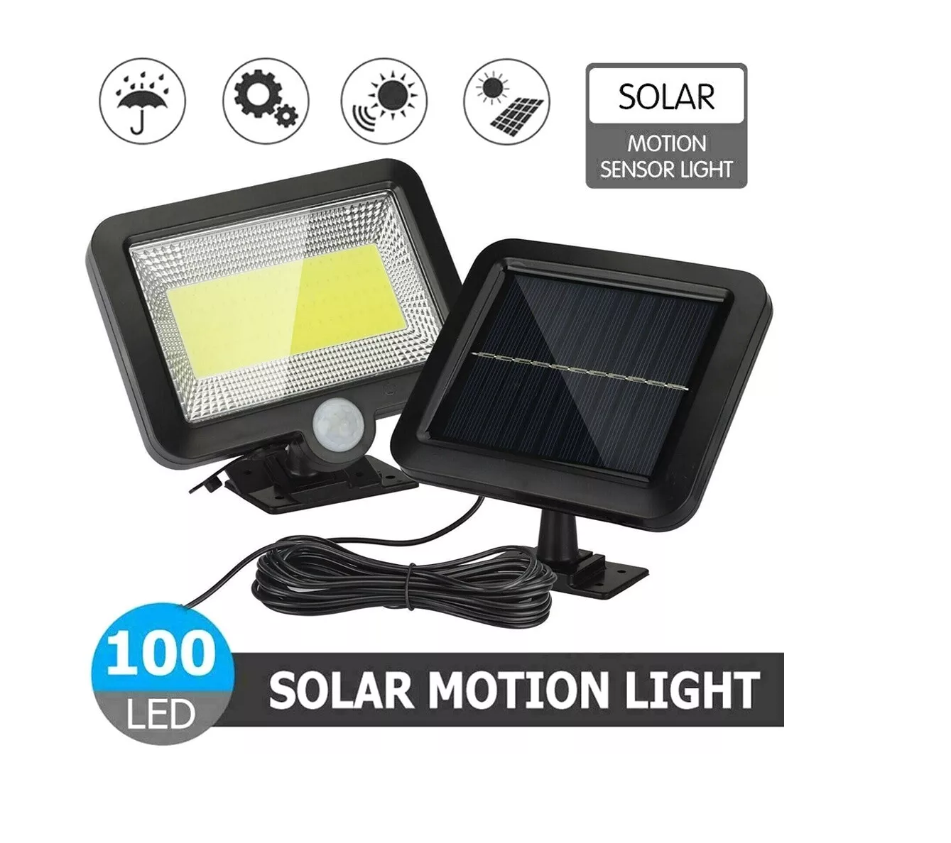 Solar LED Wall Light – PIR Motion Sensor Security Flood Lamp for Outdoor & Garden