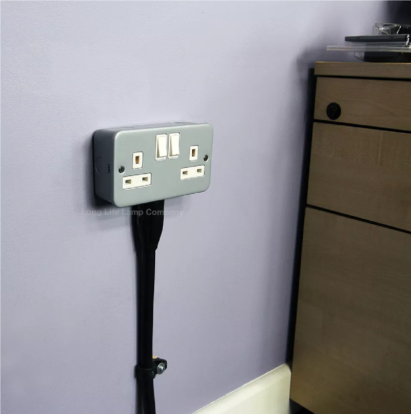 Metal Clad 13 Amp Double 2-Gang Switched Socket - Twin Electrical Wall ...
