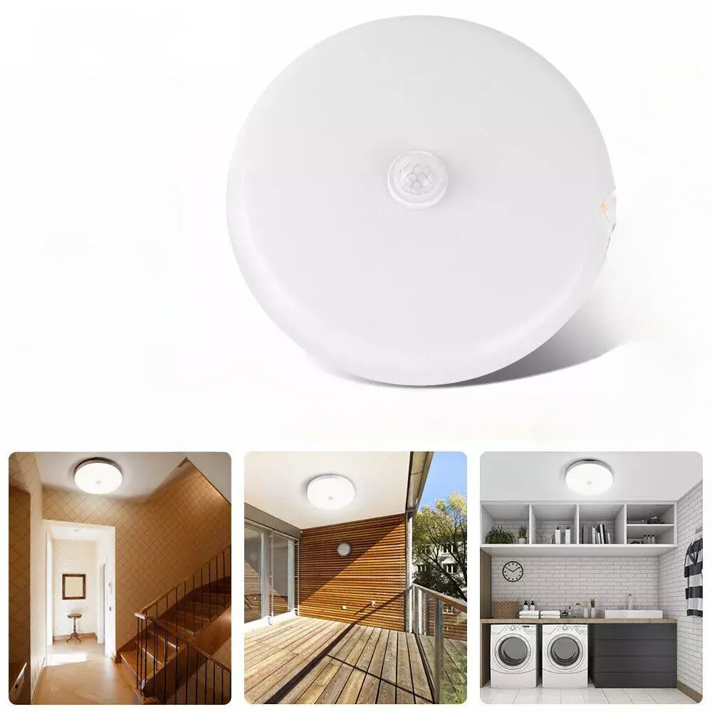 Modern 18W Round LED Ceiling Light with PIR Motion Sensor – Bathroom ...