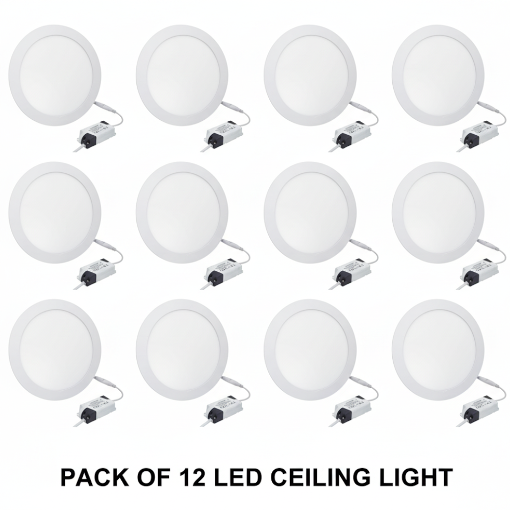6W LED Round Recessed Ceiling Light, Ultra Slim Flat Panel Downlight ...