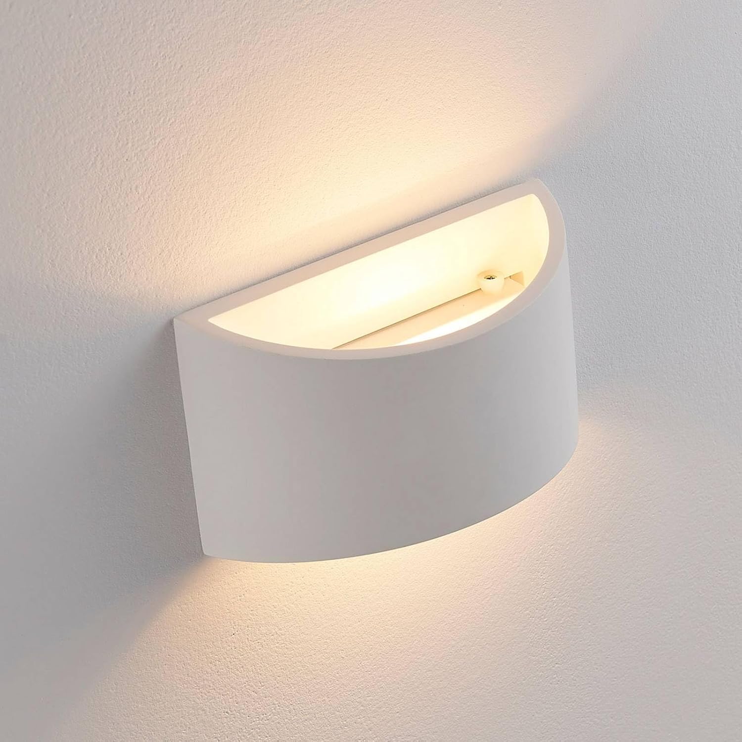 Modern 7W LED Wall Sconce | White Plaster Up & Down Warm Light