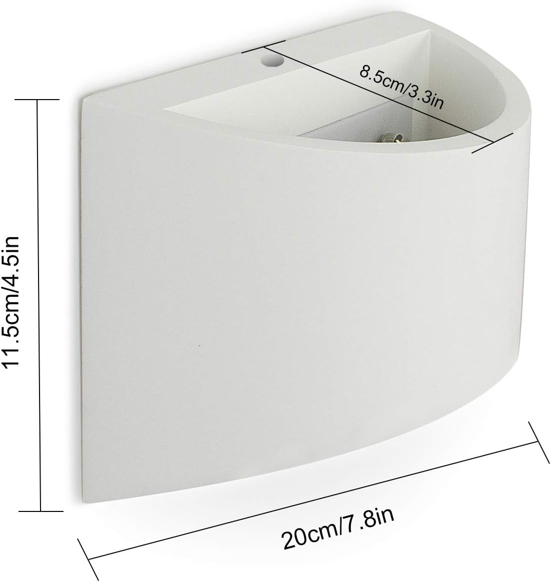 Modern 7W LED Wall Sconce | White Plaster Up & Down Warm Light
